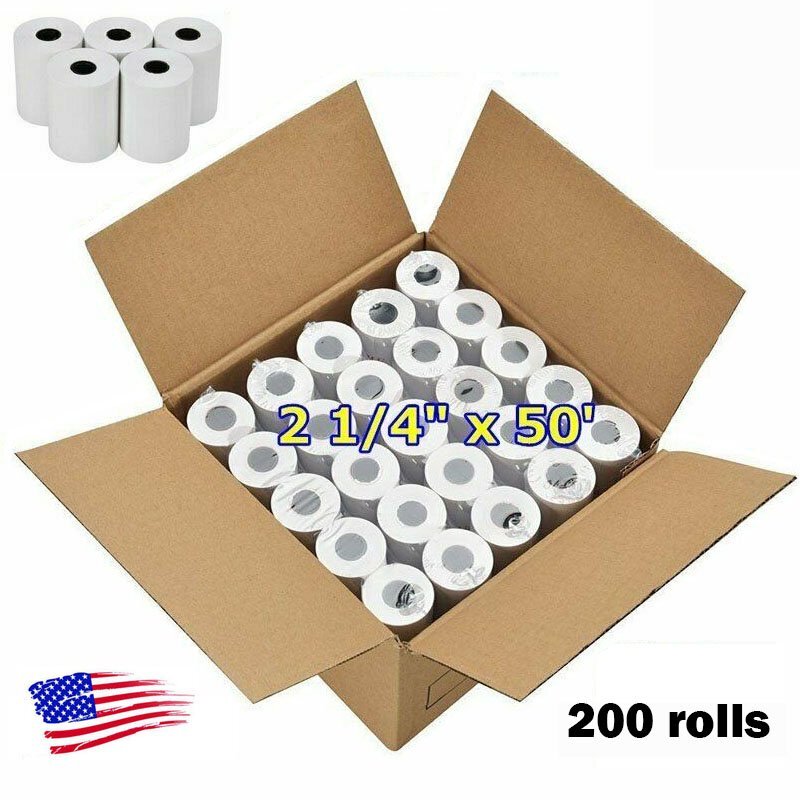 200 Rolls 2 1/4" x 50' Thermal Receipt Paper POS Printer Cash Register ...