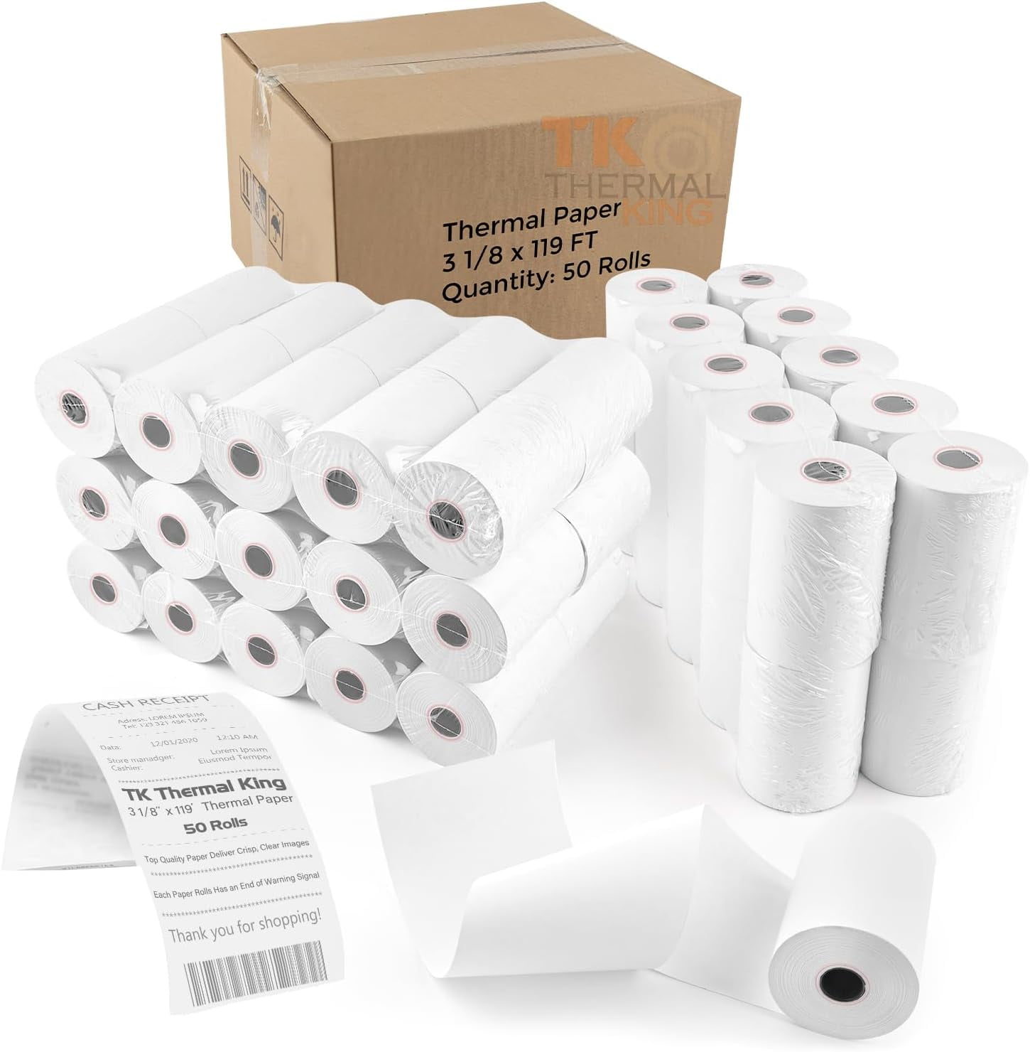 (200 Rolls) 2 1/4" x 85' Thermal Paper, POS Receipt Paper for Retail ...