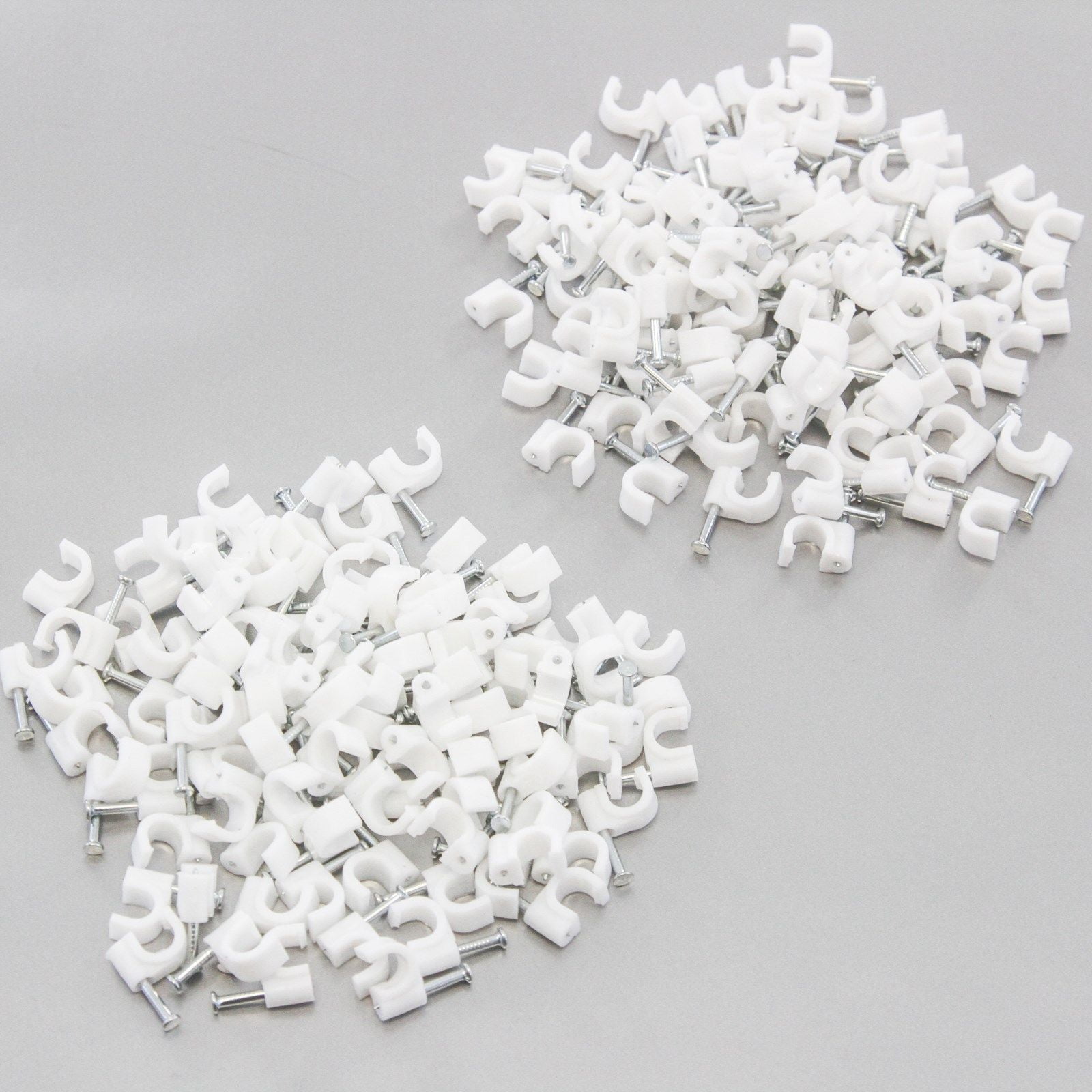 200 Round 1/4 Inches (6 mm) Cable Wire Clips Cable Management Cord Tie ...