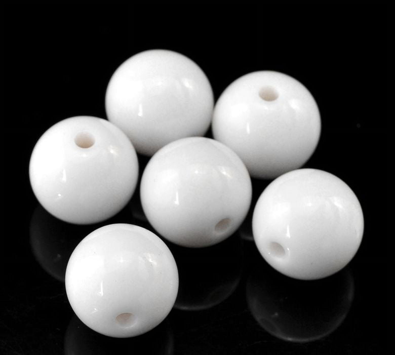 200 Round White Acrylic Beads 14mm Diameter with 2.4mm Hole - Walmart.com