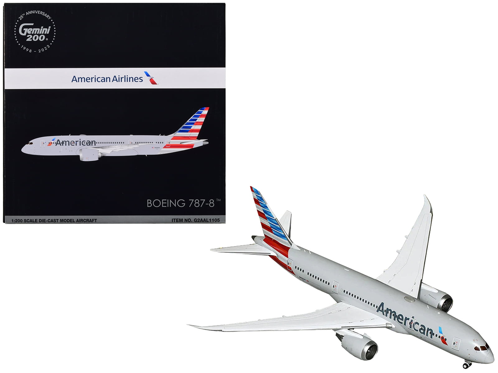 200 Series 1/200 Diecast Model American Airlines Boeing 787-8 in Gray ...