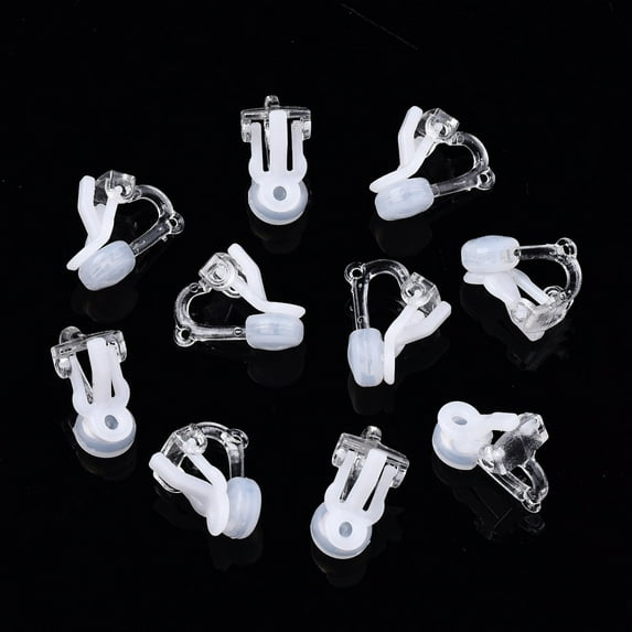 200 Set Plastic Clip-on Earring Findings with Comfort Plastic Earring ...