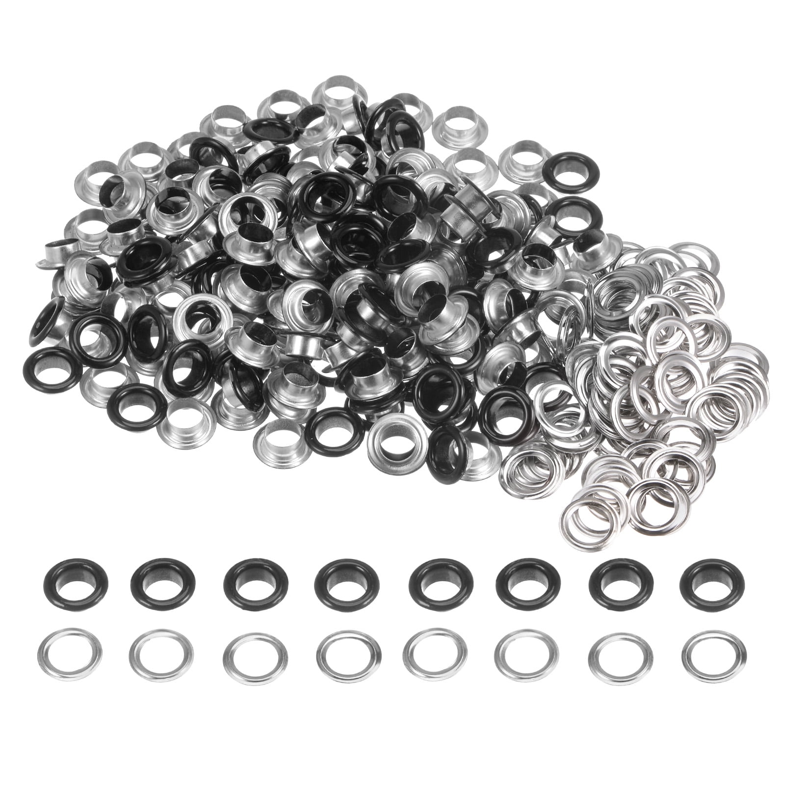 200 Set Round Grommets 8mm Dia Metal Eyelets with Washers for ...