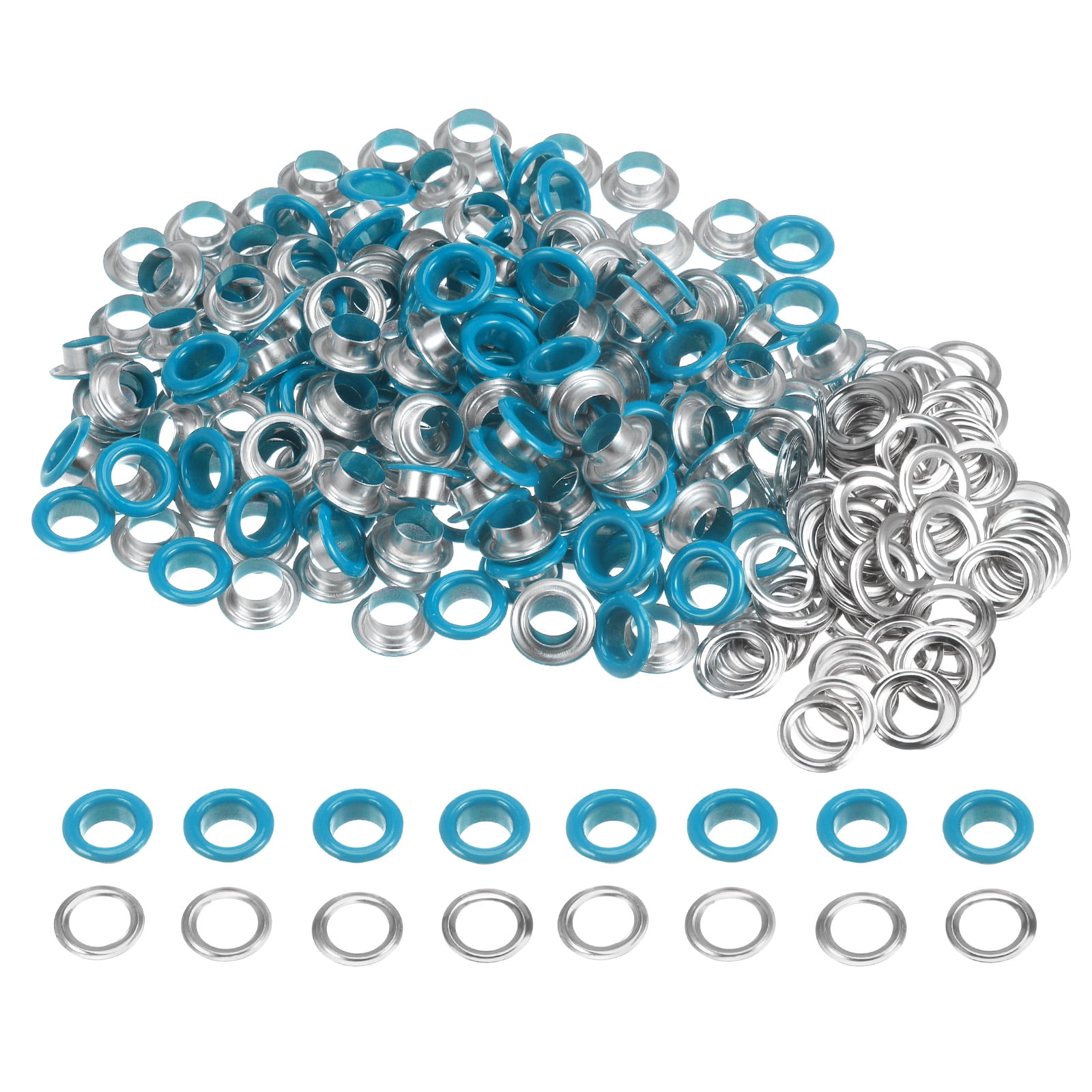 200 Set Round Grommets 8mm Dia Metal Eyelets with Washers for ...
