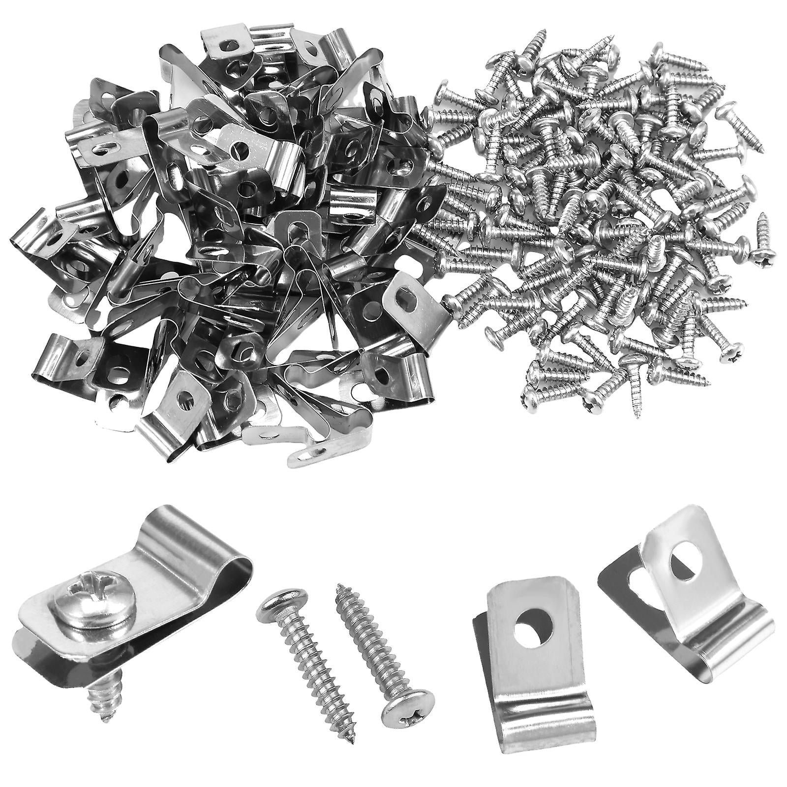 200 Set Stainless Steel Fence Wire Clamps Garden Durable Fasteners ...