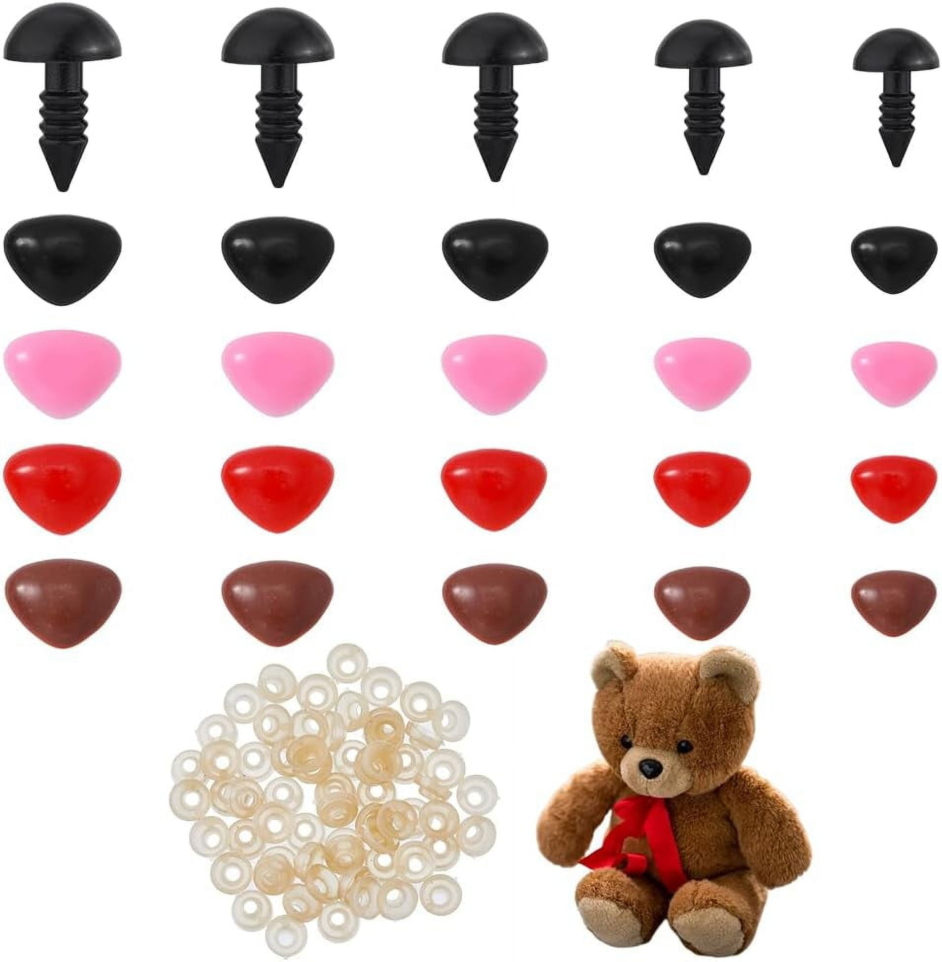 200 Sets 20 Style Triangle Plastic Safety Craft Noses with Spacer for ...