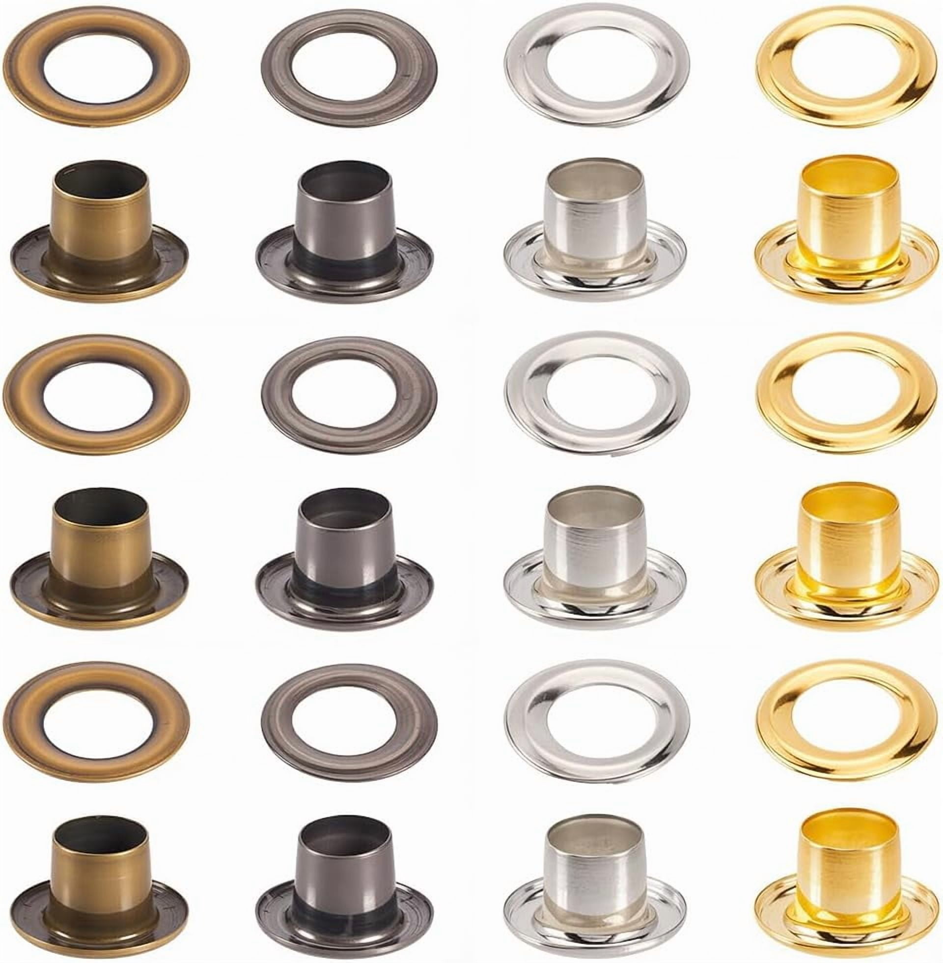 200 Sets 4 Colors Grommets Eyelets with Washers Assortment Kit 0.16 ...