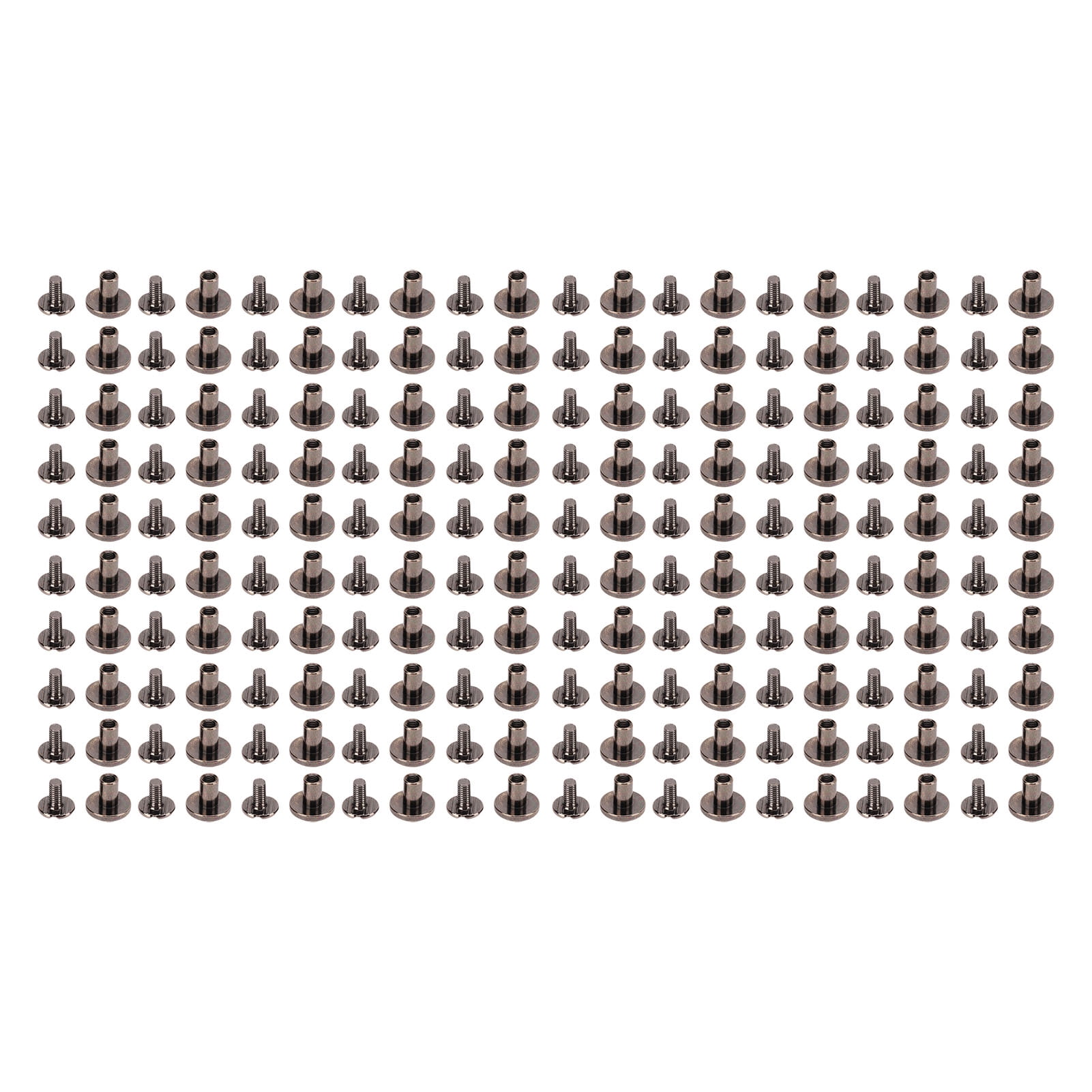 200 Sets Chicago Screws 9.5x8mm DIY Uniform Coating Brass Leather Screw ...