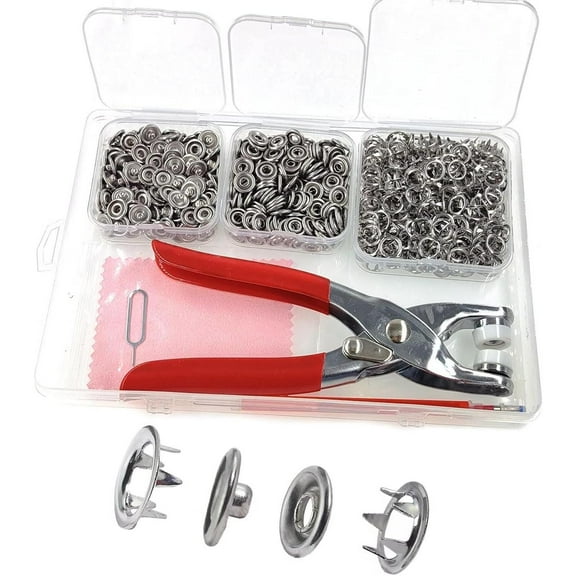 Casewin 100 Sets Snap Fasteners Kit - Five Paws Pearly Surface Metal ...