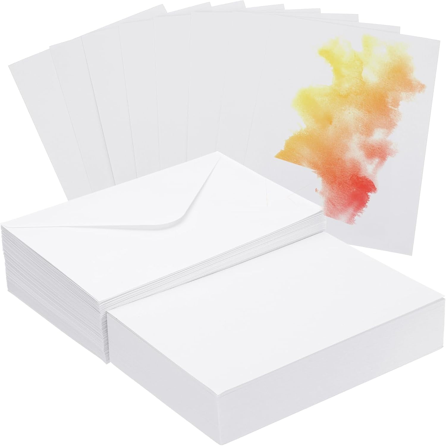 200 Sets Pure Cotton Watercolor Cards 140lb/300 GSM Postcards with ...