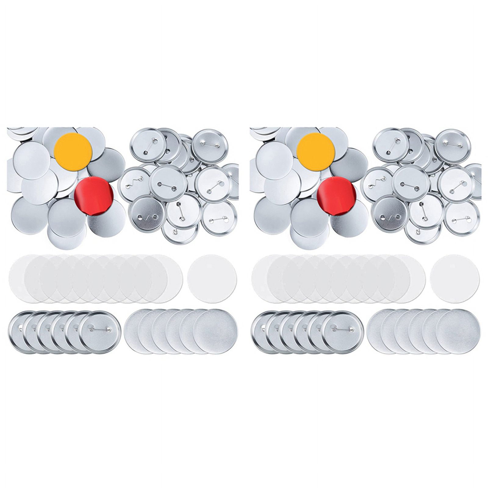 200 Sets Round Button Parts Blank Making Supplies 58mm Metal Button ...