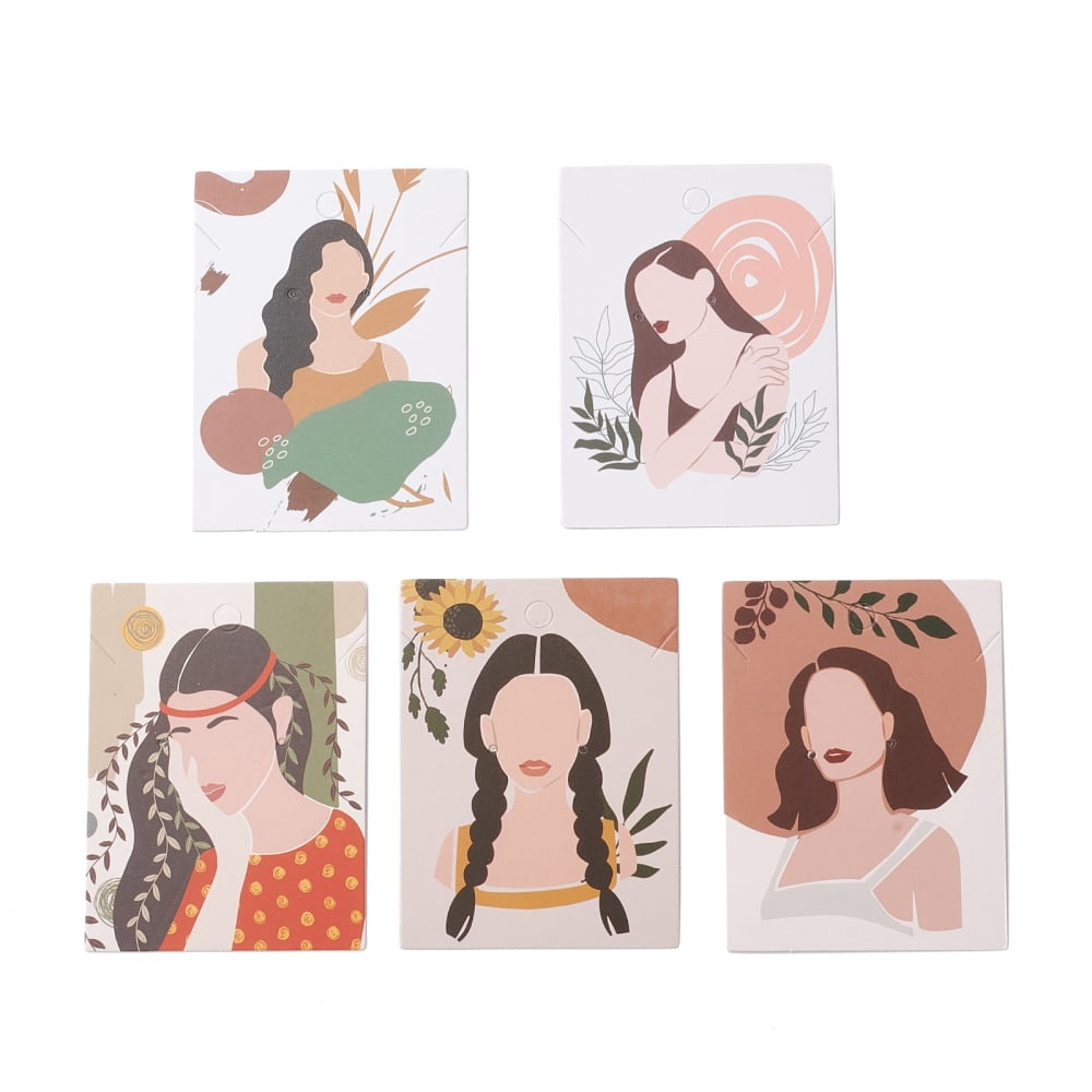 200 Sheet Jewelry Display Cards Rectangle with Girl Pattern Mixed ...