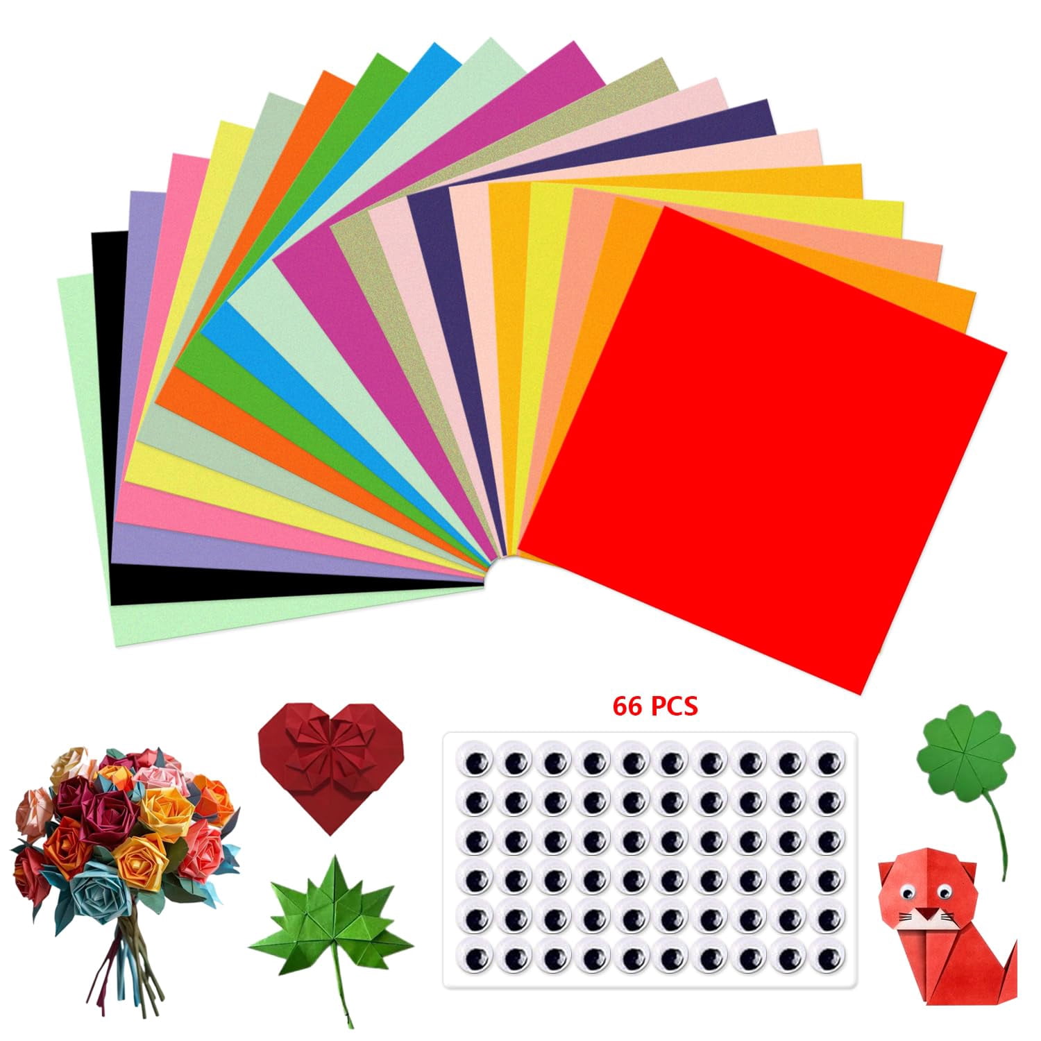 200 Sheets 8" Square YPF5 Origami Paper, 20 Colors Large Origami Paper ...