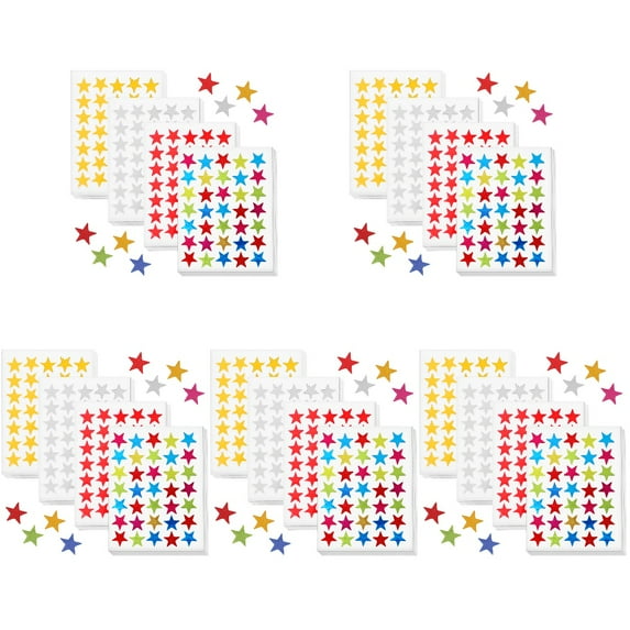 CIMAXIC 200 Sheets Assorted Color Adorable Star Shaped Reward Stickers ...