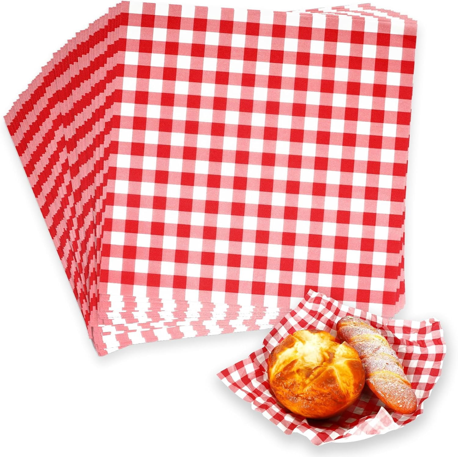 200 Sheets Christmas Plaids Deil Paper Red and White Checkered ...