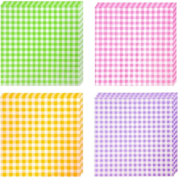 200 Sheets Food Sandwich Paper Wraps, 4 Colors Checkered Deli Paper ...
