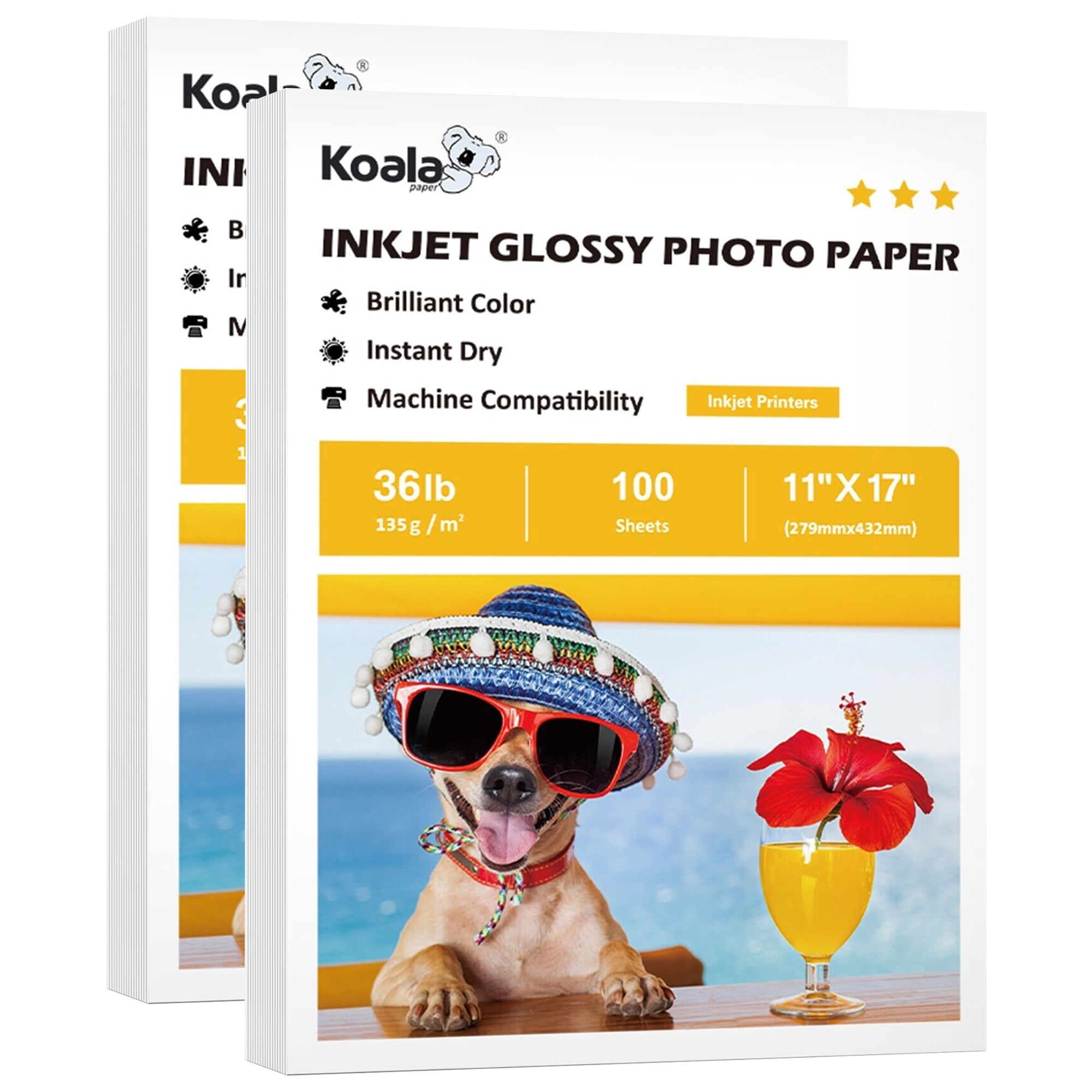 200 Sheets Koala Photo Paper 11x17 Glossy 36lb Thin Picture Paper for ...