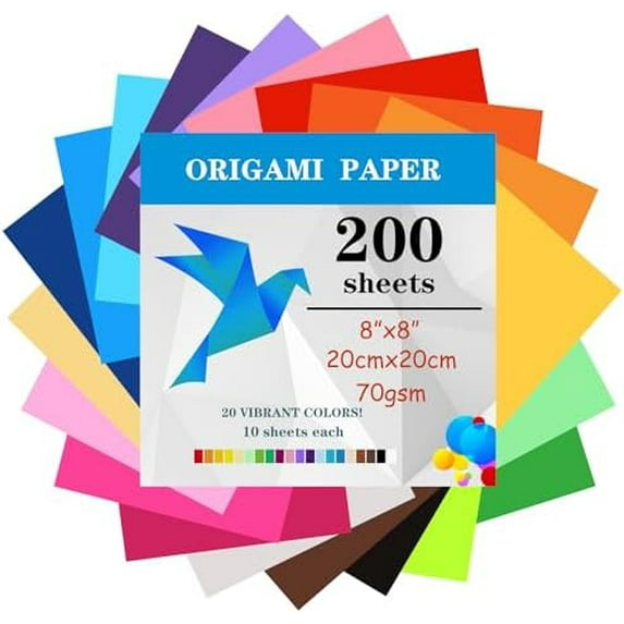 200 Sheets Origami Paper, 20x20 cm/8 Inch Origami Paper Double Sided ...