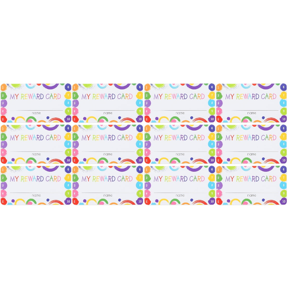 200 Sheets Student Award Cards Punch Cards Reward Cards Loyalty Cards ...