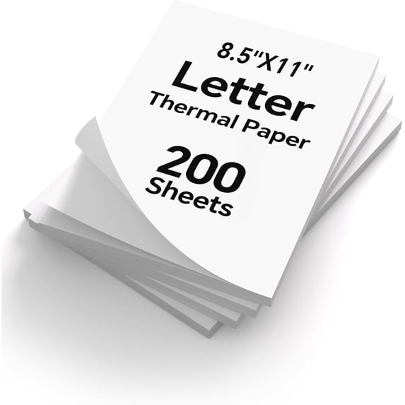 200 Sheets Thermal Printer Paper 8.5x11 US Letter MT610 Paper ...