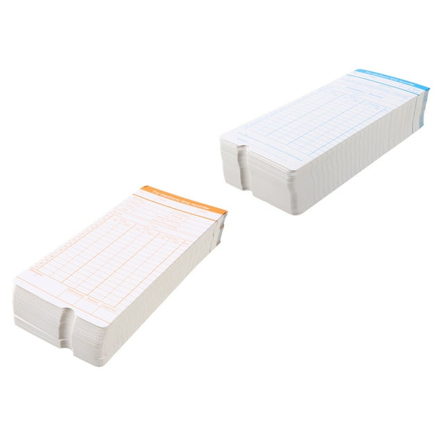200 Sheets U Punch Clock Cards English Attendance Paper - Walmart.com