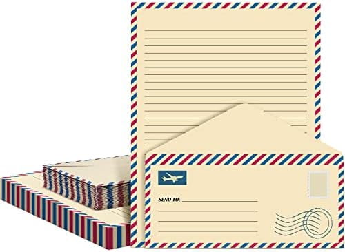 200 Sheets Vintage Aviation Writing Paper and Envelopes Set - 100 ...