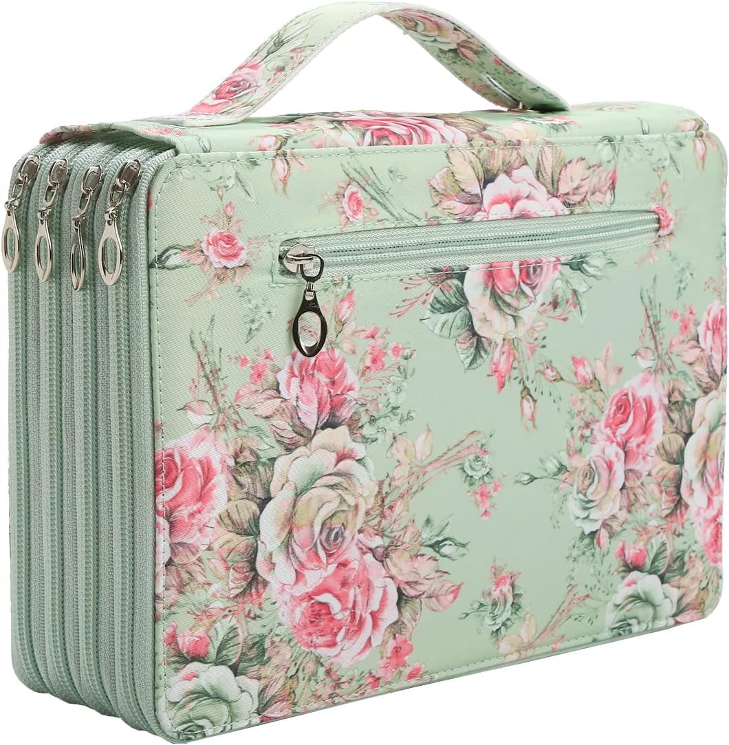 200 Slots Colored Pencil Case-Twill Oxford Pencil Holder with Zipper ...