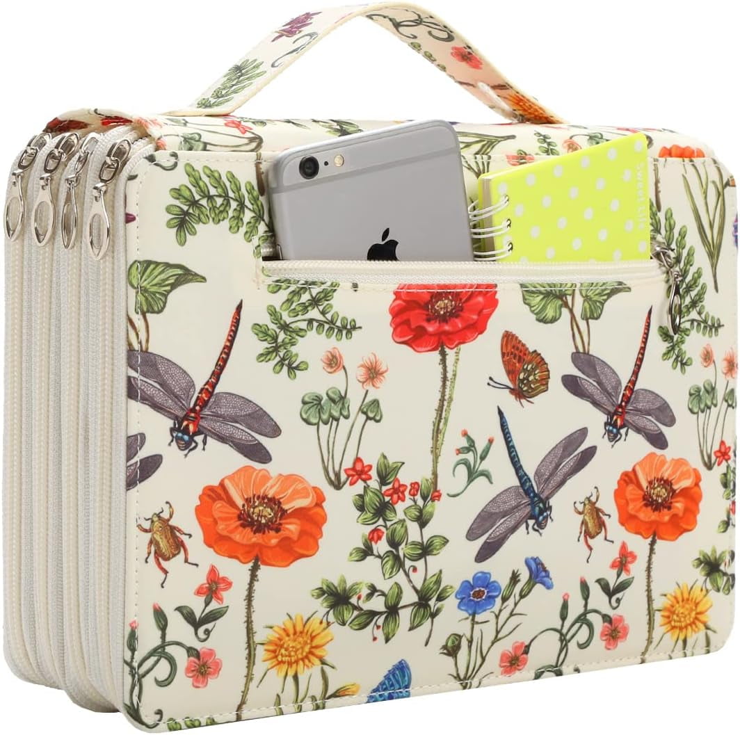 200 Slots Colored Pencil Case-Twill Oxford Pencil Holder with Zipper ...