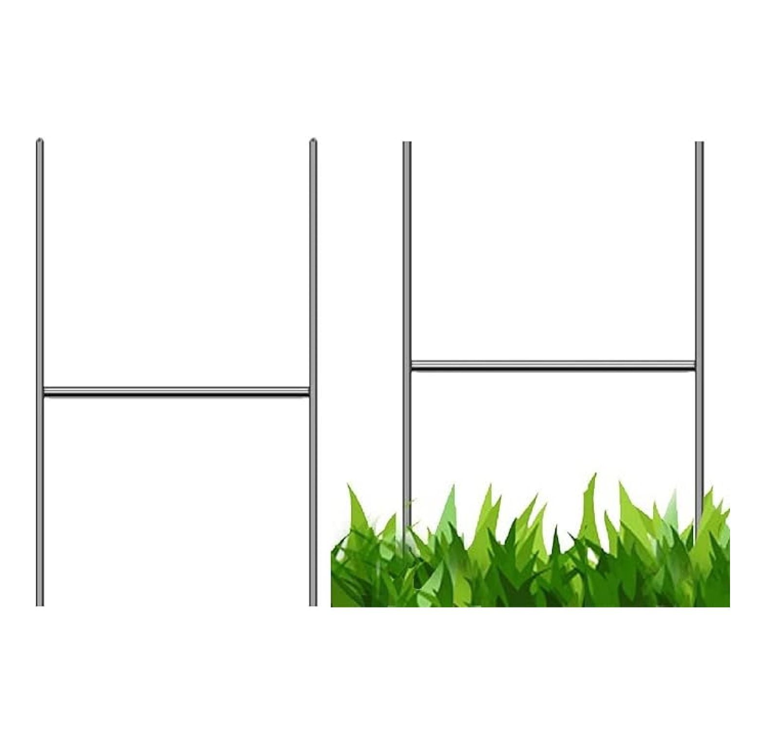 200 Stake 12 x 9 inch H-Frame x 9 Gauge Galvanized Wire Sign Holder ...