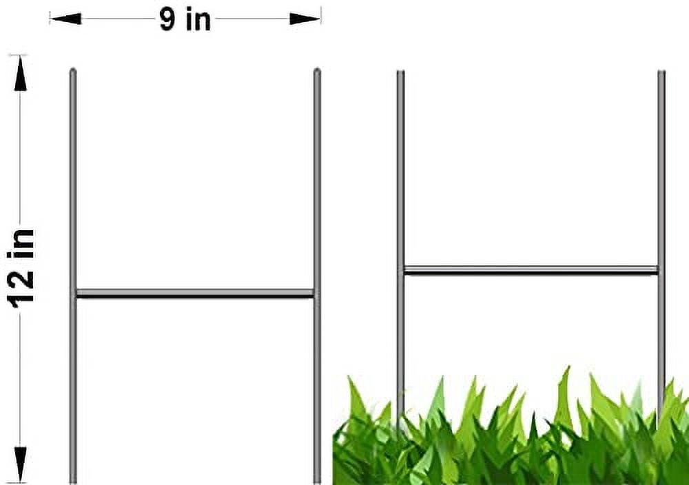 200 Stake 12 x 9 inch H-Frame x 9 Gauge Galvanized Wire Sign Holder ...