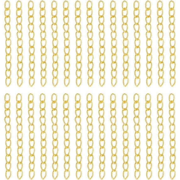 200 Strands Iron Chain Extender 50mm Long Golden Necklace Bracelet ...