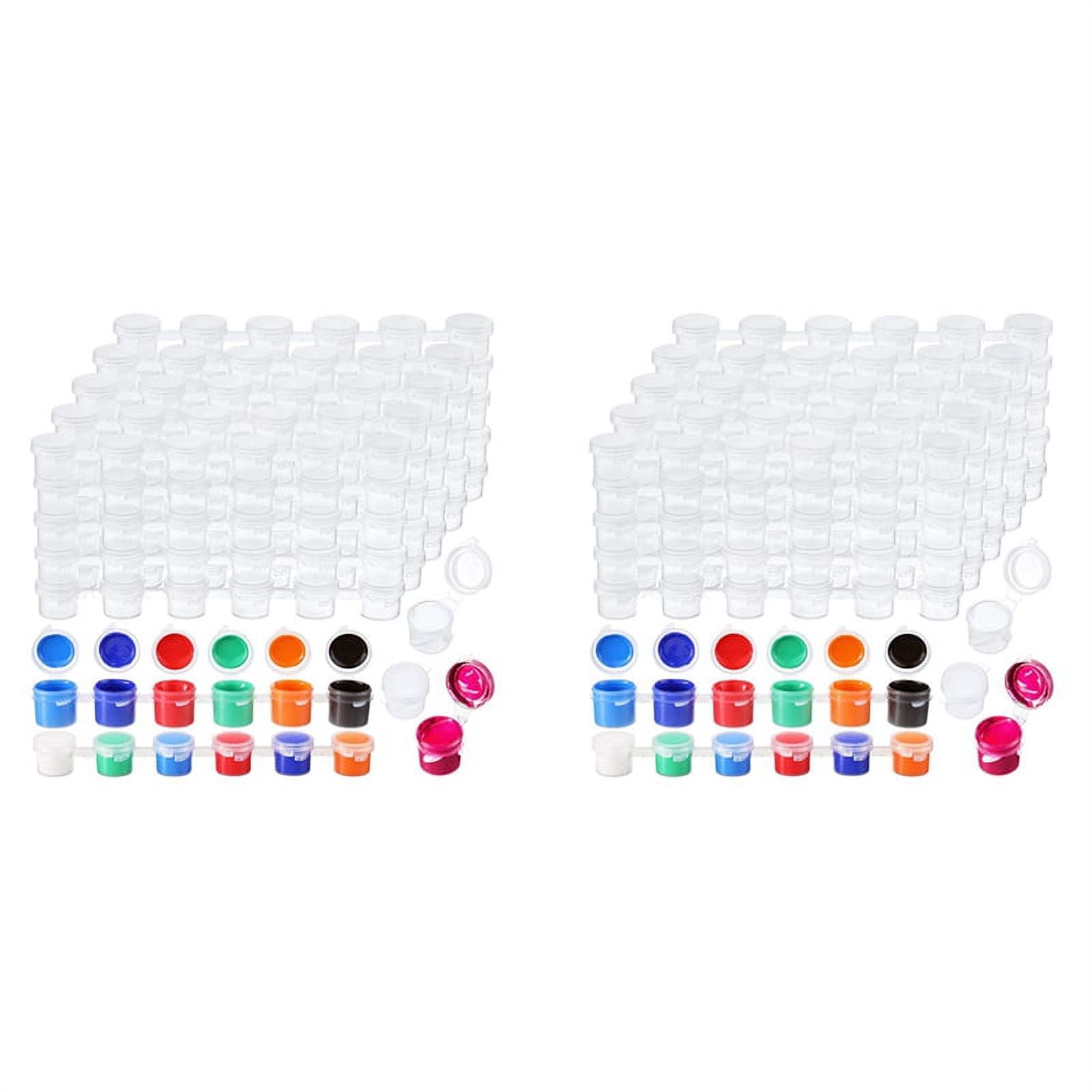 200 Strips 1200 Pots Empty Paint Strips Paint Cup Clear Plastic Storage ...