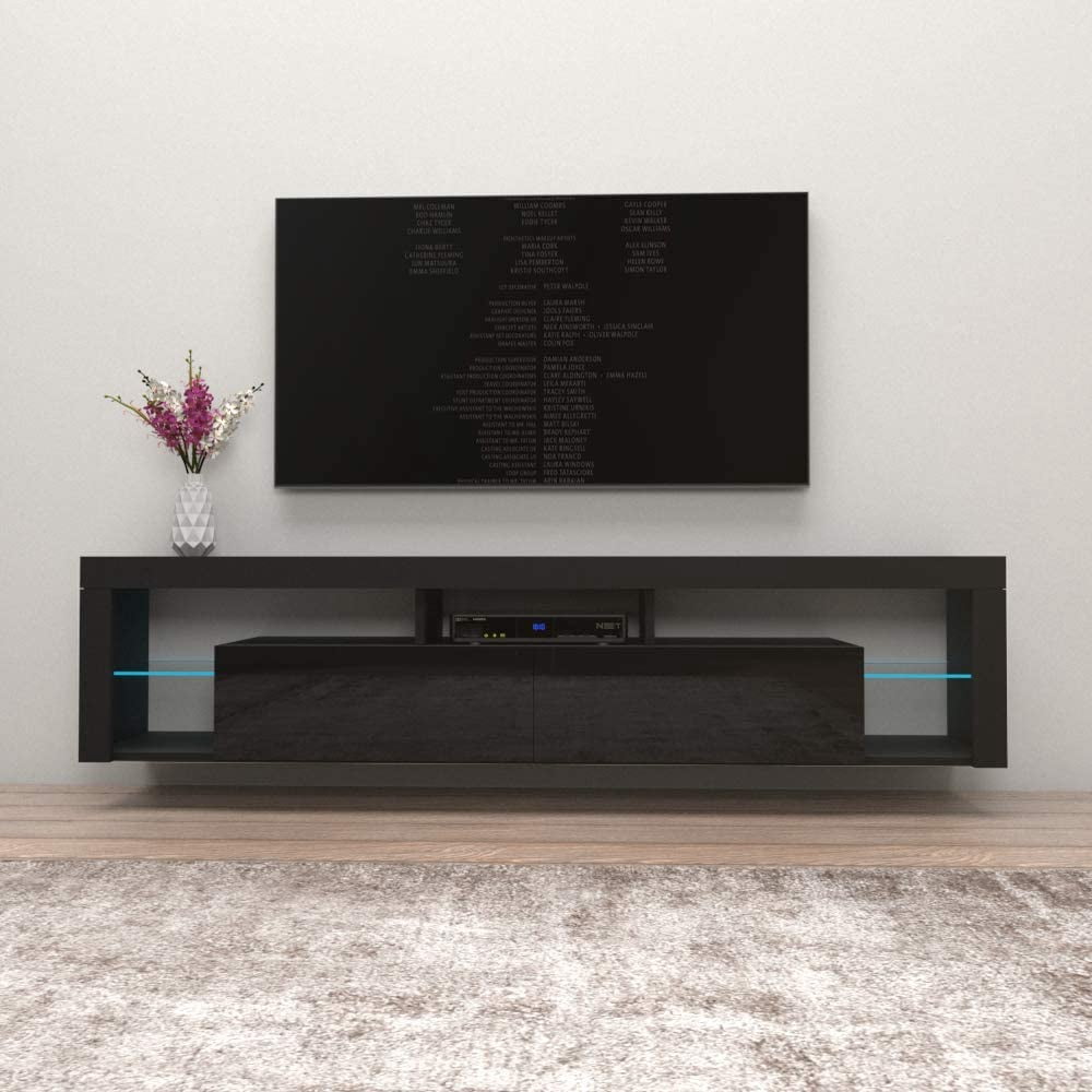 200 TV Stand - Floating Modern High Gloss TV Stand with Storage ...
