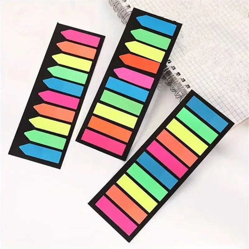 200 Tabs/Sheet Fluorescent Index Stickers, Transparent Bookmark Notes ...