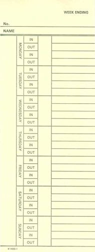 200 Time Cards, Bi-Weekly, 2-Sided, 3-3/8 inch x 9 inch, for Amano ...