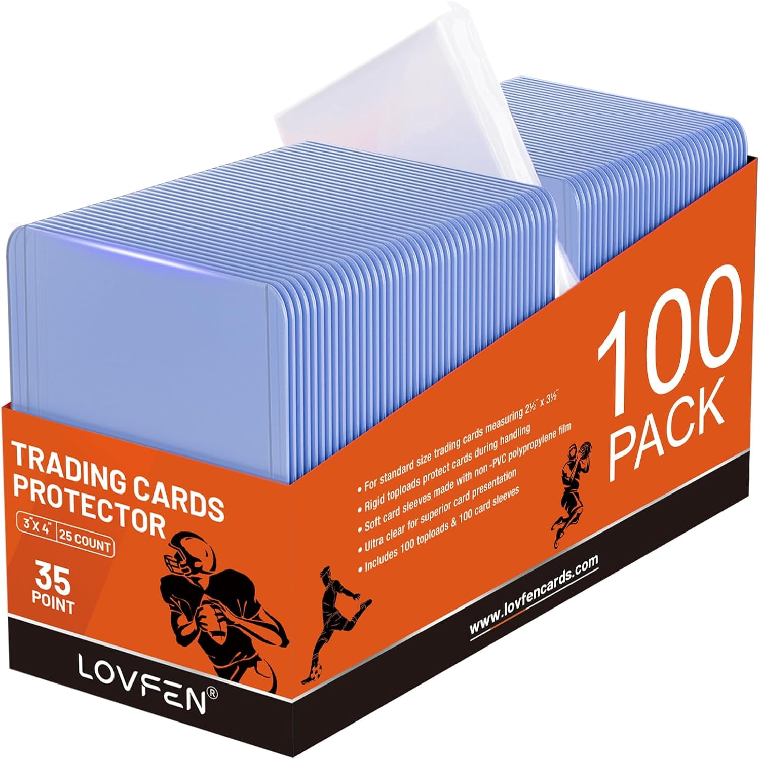 200 Toploads for Cards & Penny Sleeves 35PT Hard Plastic Card Holders ...