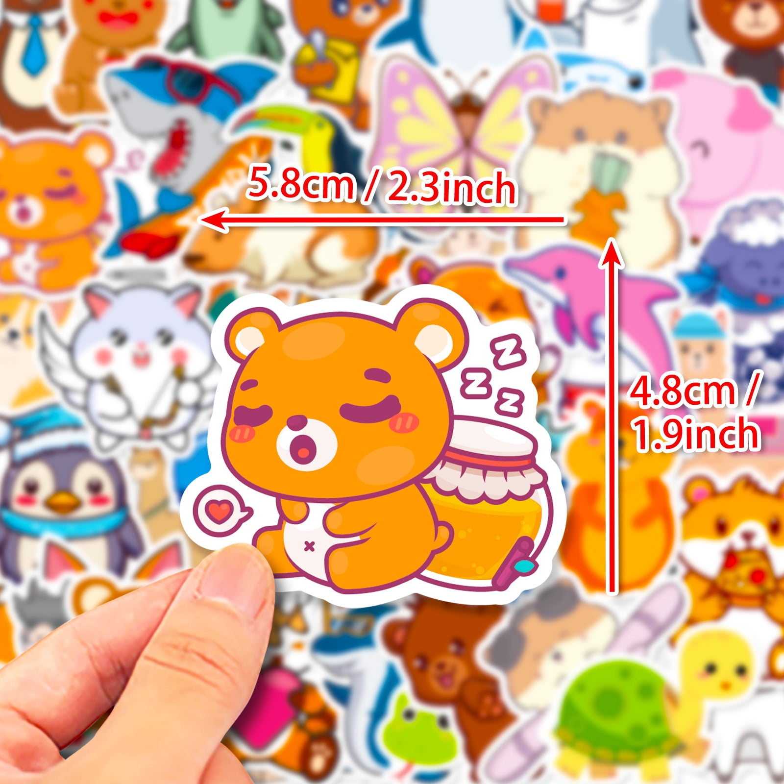 200 Various Animal Stickers Cartoon Q Version Dog Hamster Graffiti ...