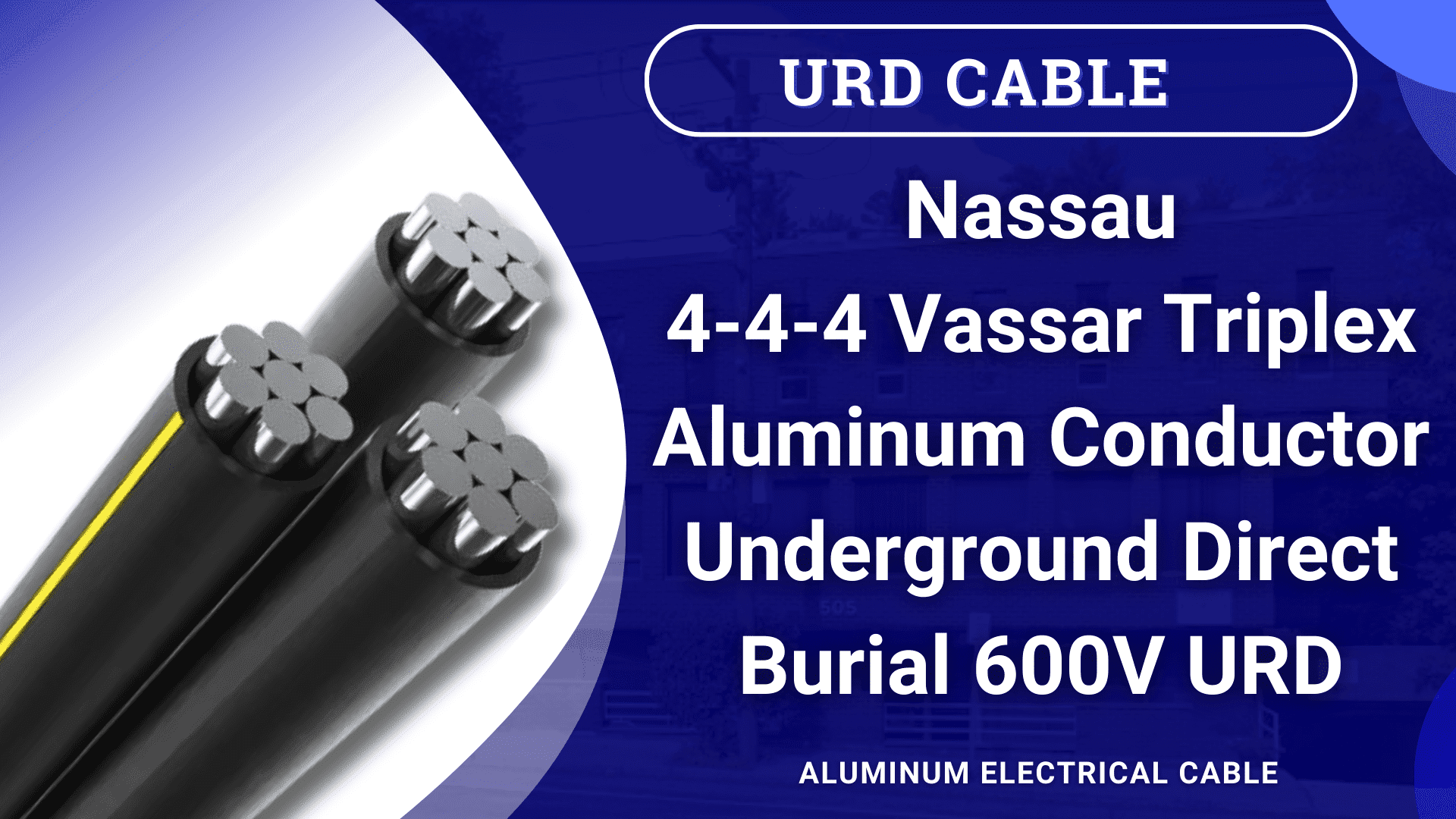 Vassar 200' 4-4-4 Aluminum URD Wire, Direct Burial Cable, 600V Rated ...