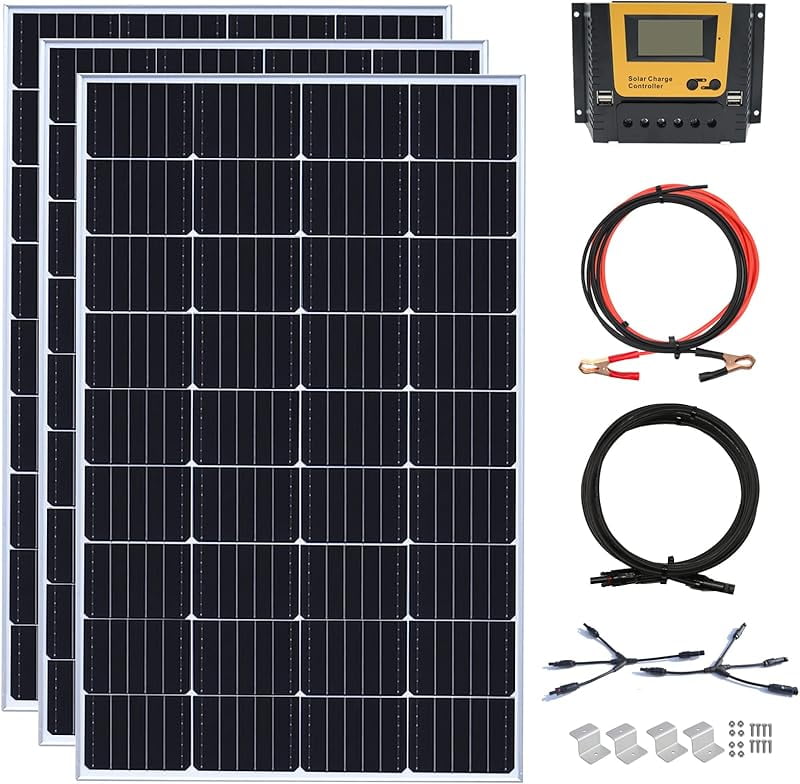 200 Watt 12Volt/24Volt Solar Panel Starter Kit 2PCS 105W ...