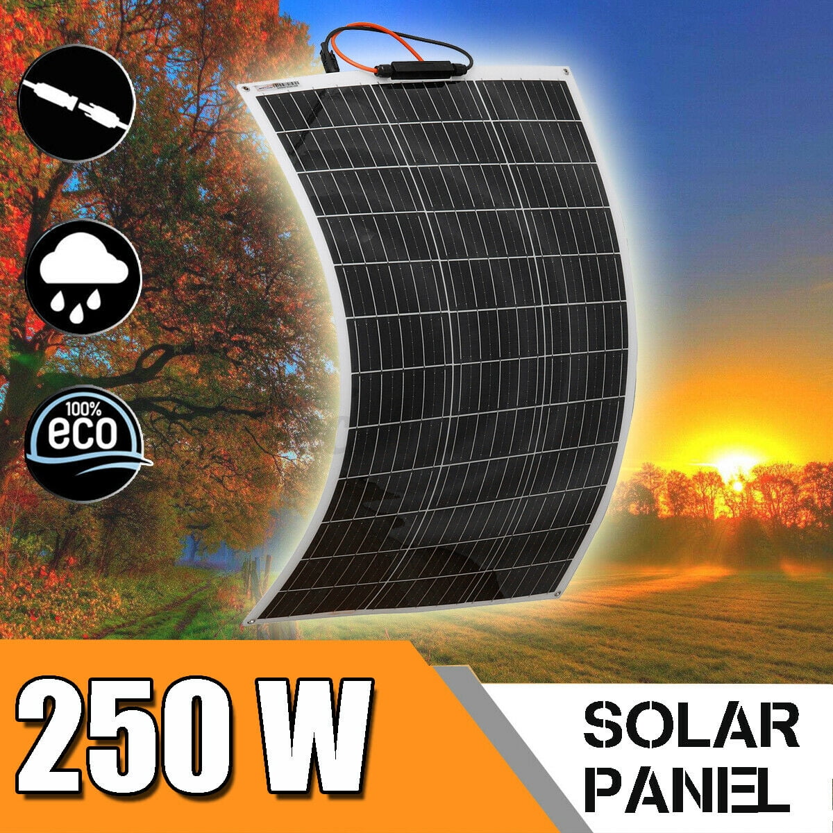 200 Watt Flexible Solar Panel Module Monocrystalline 18V Waterproof ...