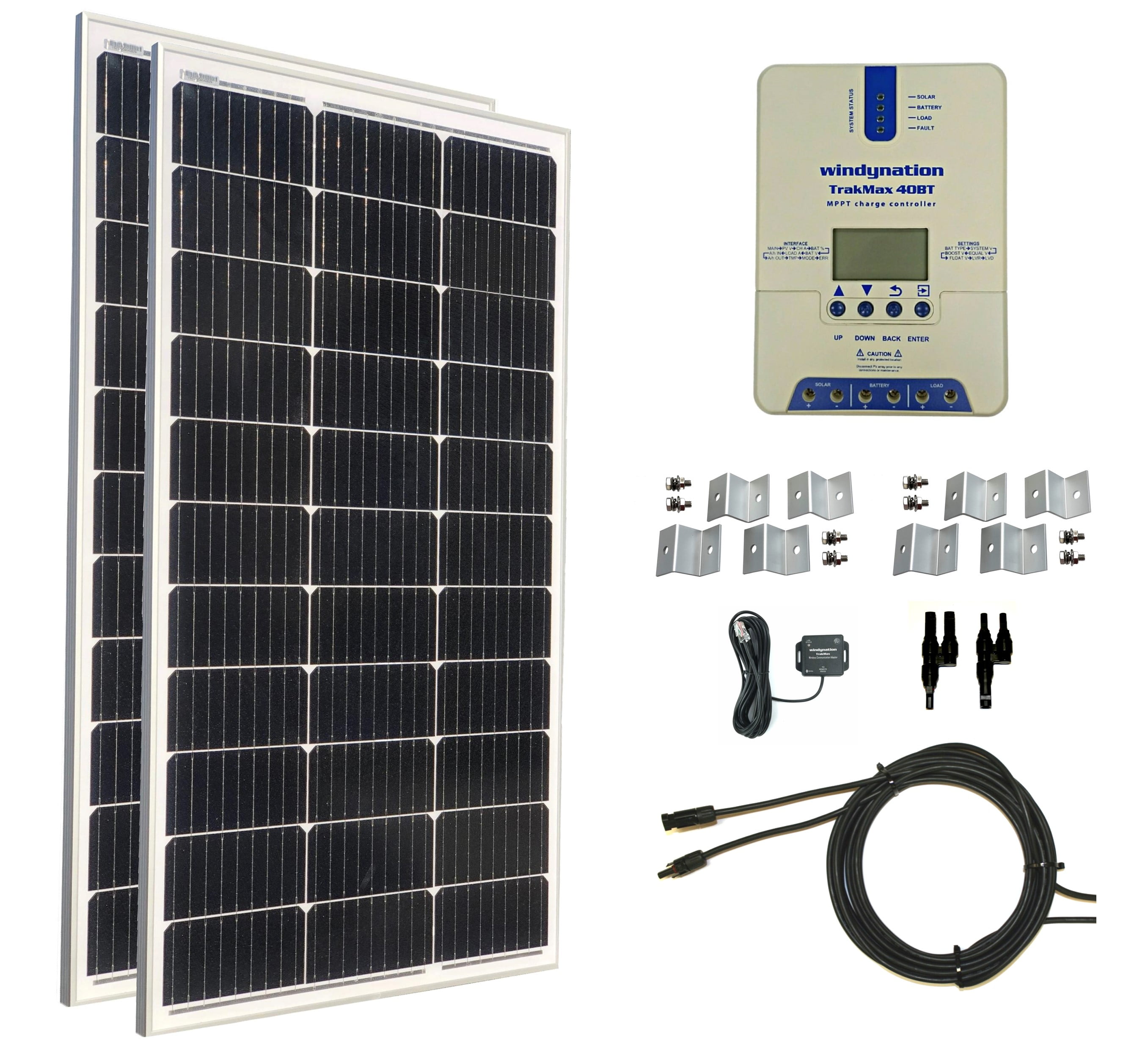 200-Watt Monocrystalline Solar Panel with TrakMax MPPT 40 Amp Charge ...
