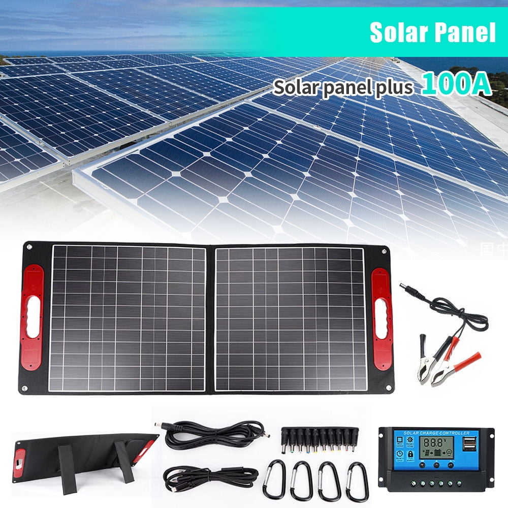 80 Watts Folding Solar Panel Kit, Solar Generator Charger with Digital ...