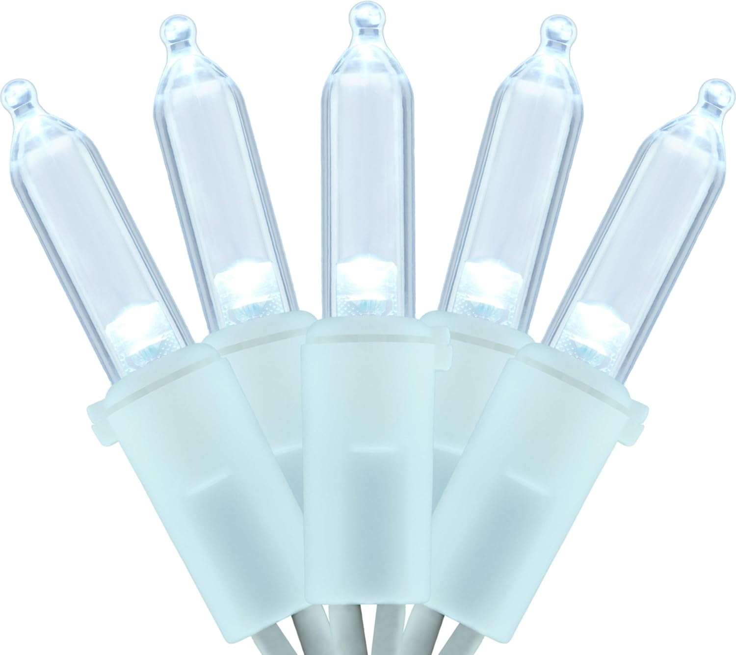 200 White Christmas Lights with White Wire, of 2 Strands 33 100 Lights UL Holiday String Light ...