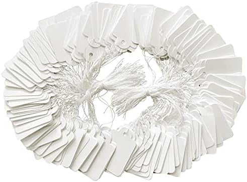 200 White Price Display Tags with String for Jewelry, Clothing - 1.38 x ...
