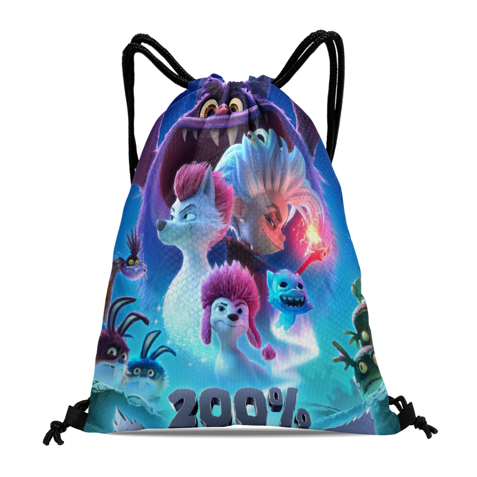 200% Wolf Gym Drawstring Backpack:Waterproof design, ideal for hiking ...