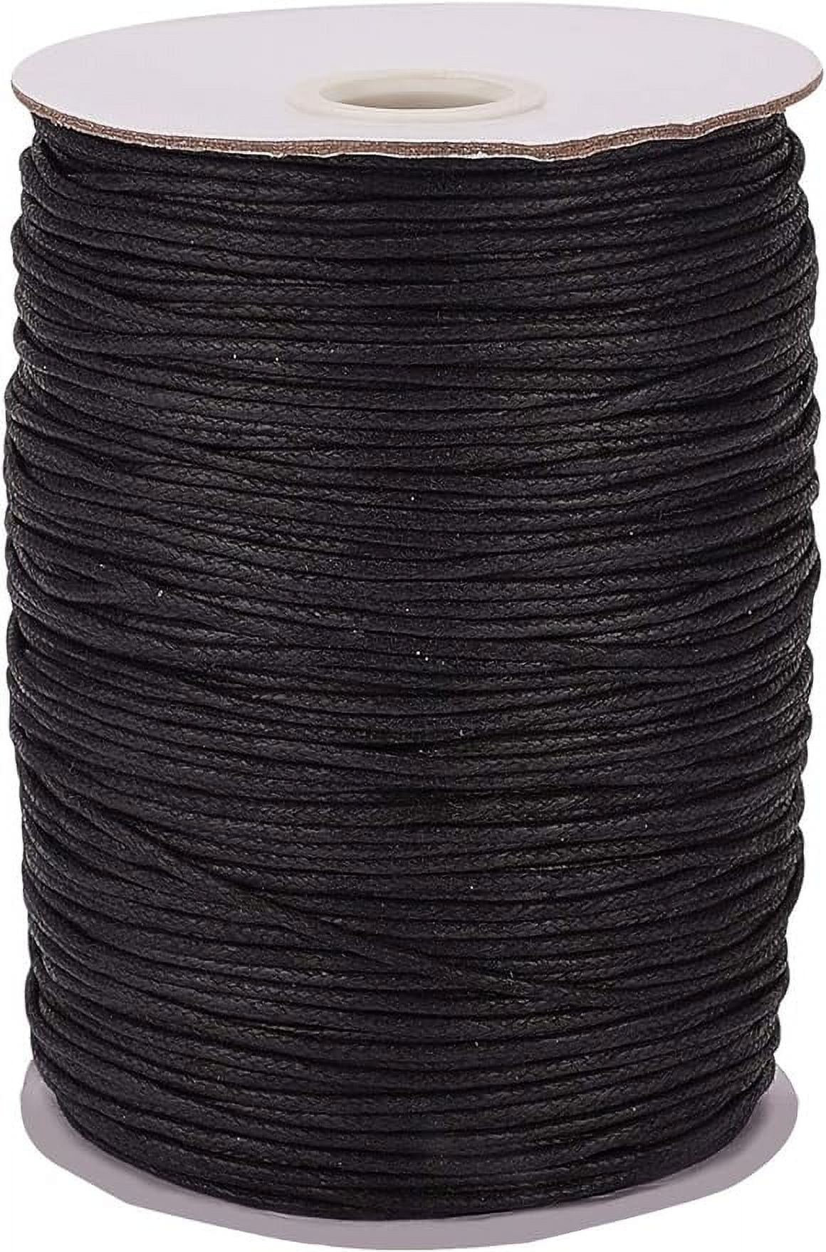 200 Yards 1.5mm Black Waxed Cotton Cord Thread Beading String for ...
