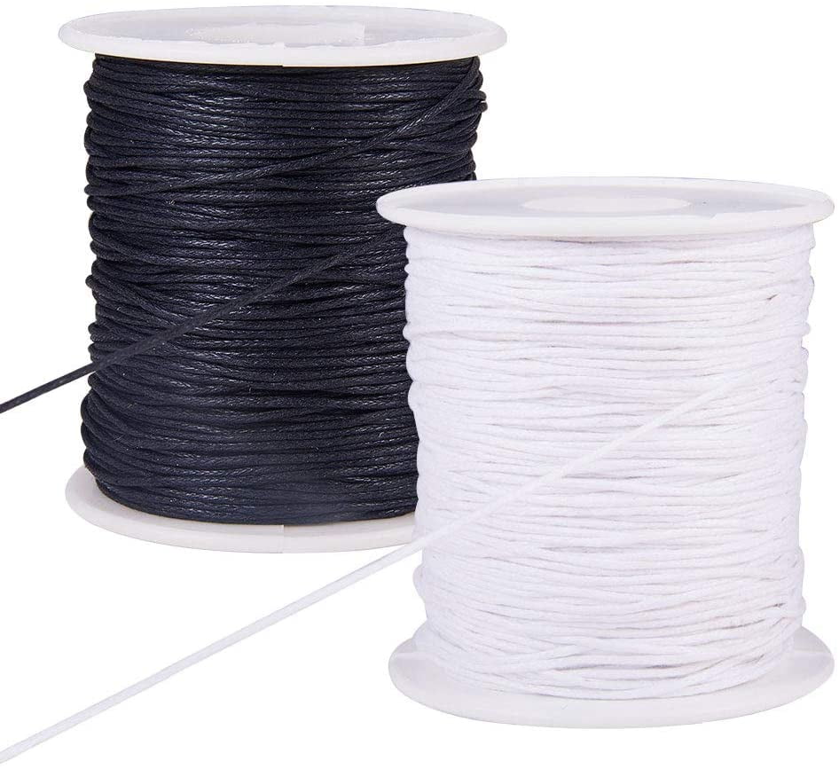 200 Yards 1mm Waxed Cotton Thread Cords Thread Beading String Spool for ...