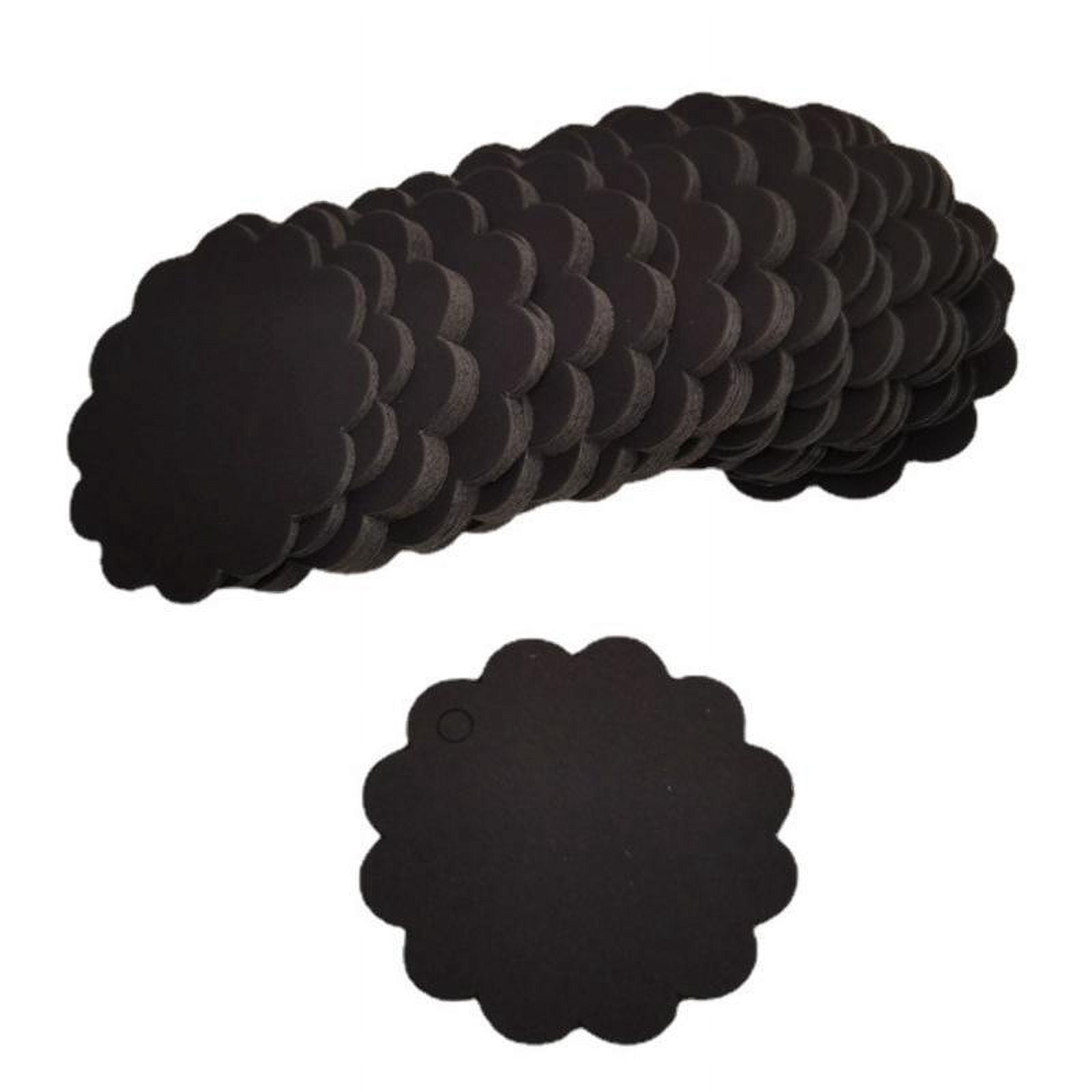 200 black kraft gift tags in the shape of a fan (6cm in diameter) for ...