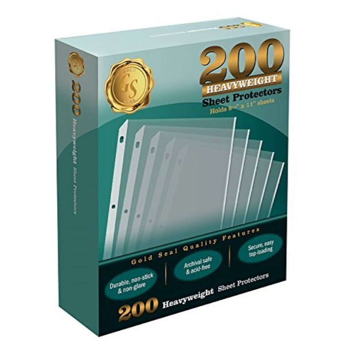"Gold Seal 200-Pack Heavy Duty Clear Poly Sheet Protectors 8.5"" x 11 ...