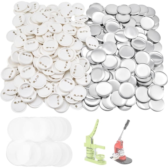 200 count Button Pin Set, 2.25 in. Custom Pin Buttons with Metal Shells ...